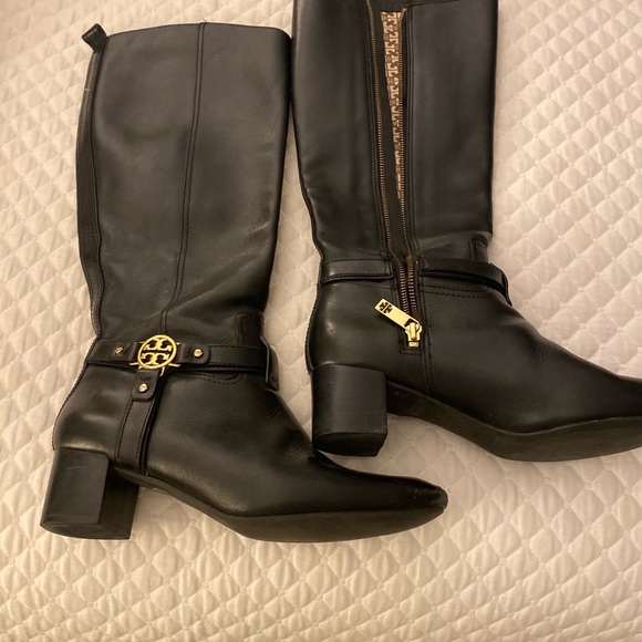 Tory Burch | Shoes | Tory Burch Boot Black Leather 85 | Poshmark